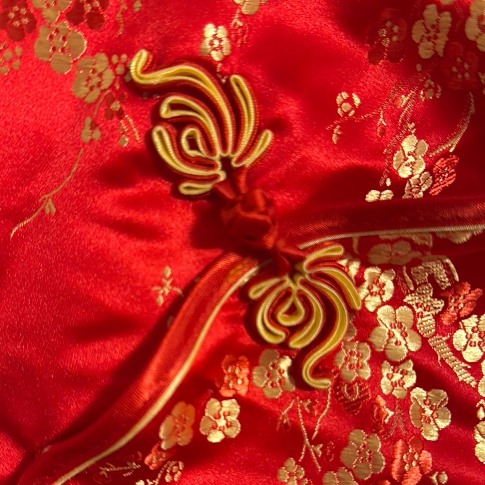 Red And Gold Cheongsam Dress - Gem
